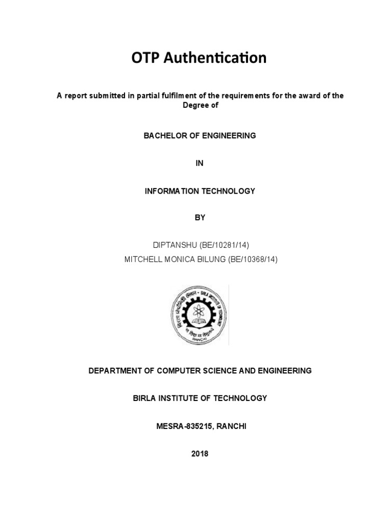 OTP Authentication | PDF | Access Control | Applications Of Cryptography