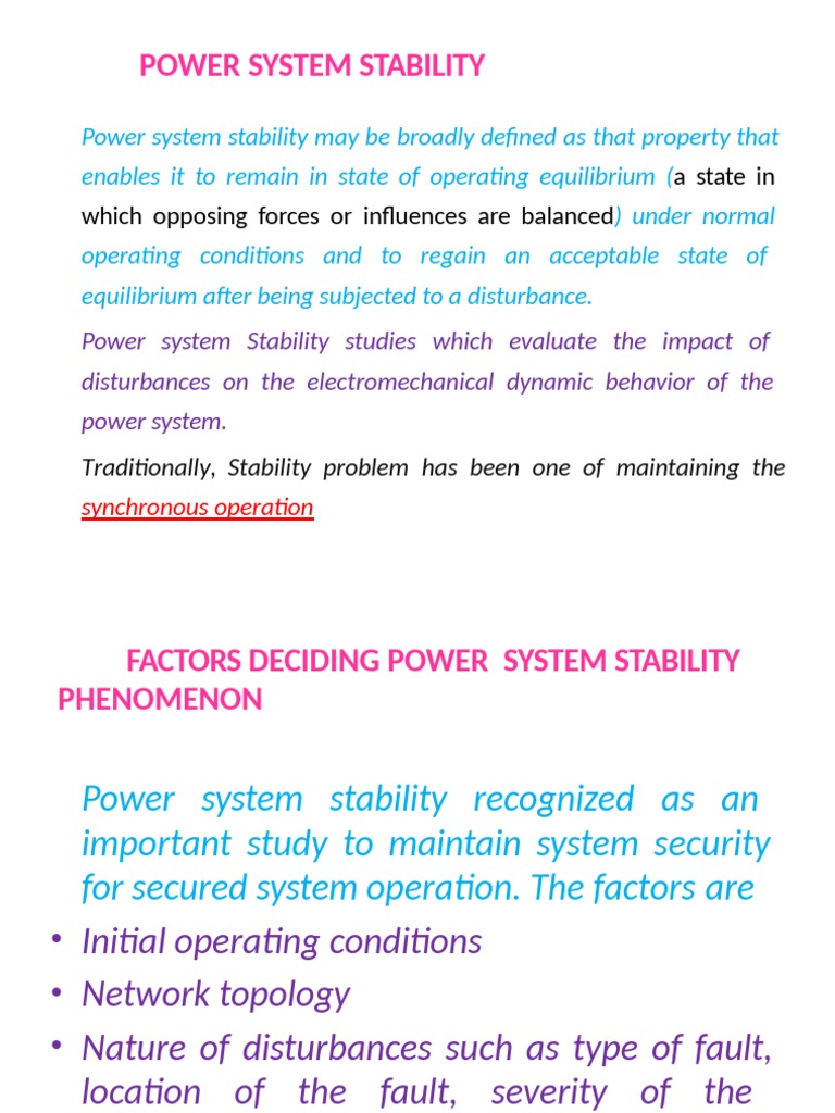 Power System Stability Explained | PDF | Electric Generator | Quantity
