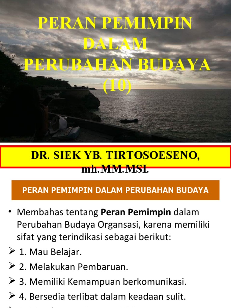 Peran Pemimpin Dalam Perubahan Budaya | PDF