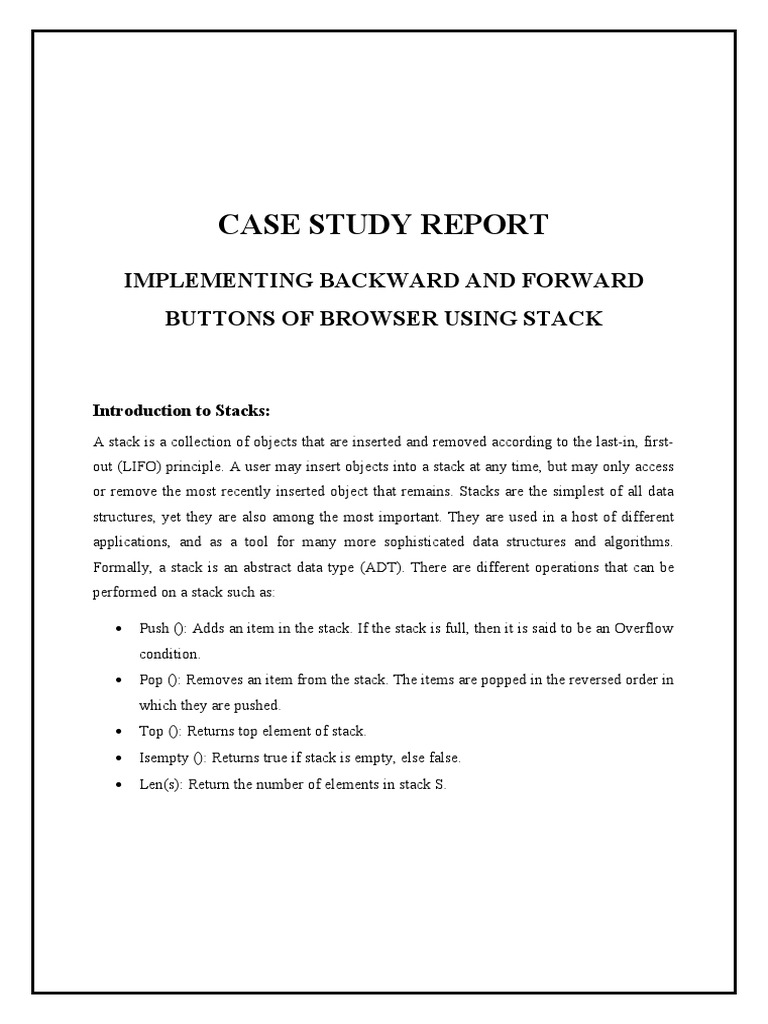 Case Study Report - Implementing Browser Backward and Forward Button | PDF | World Wide Web ...
