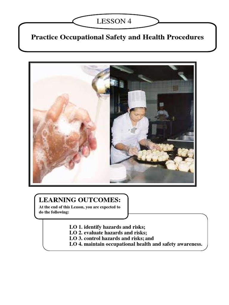 Practice Occupational Safety and Health Procedures: Lesson 4 | PDF ...