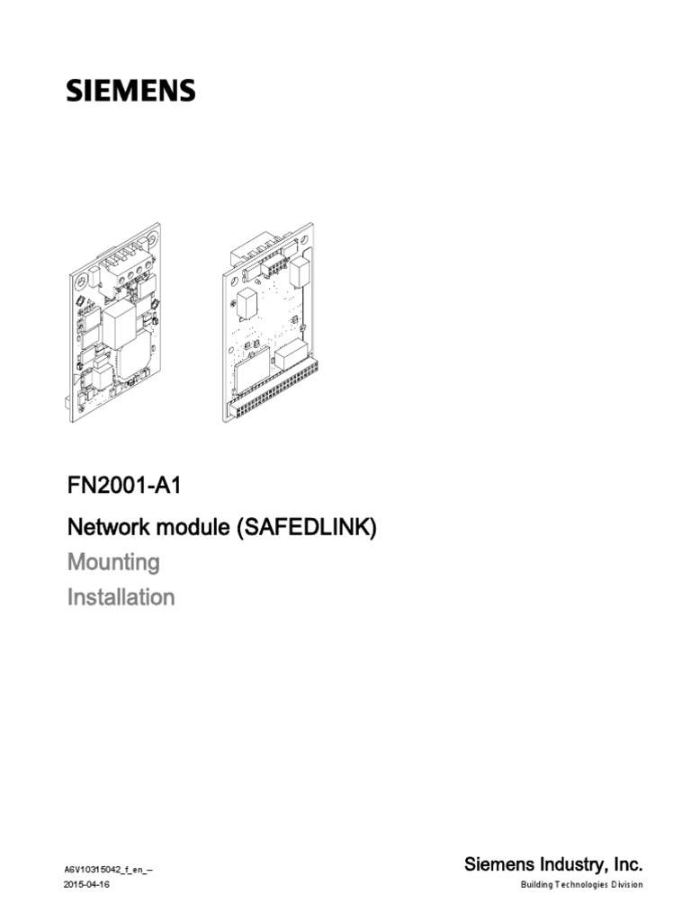 FN2001-A1 Network Module (SAFEDLINK) : Mounting Installation | PDF ...