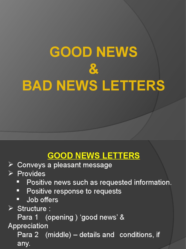 Business Letters 2-Good-News Bad-News | PDF | News | Communication