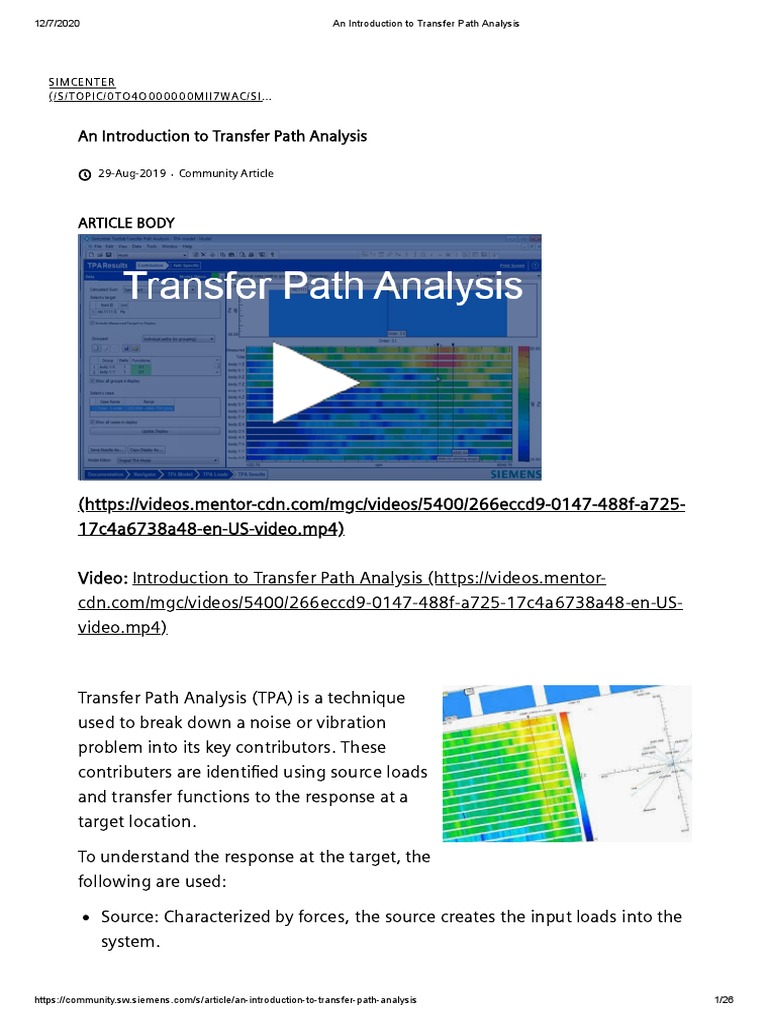 An Introduction To Transfer Path Analysis | PDF | Force | Mechanics
