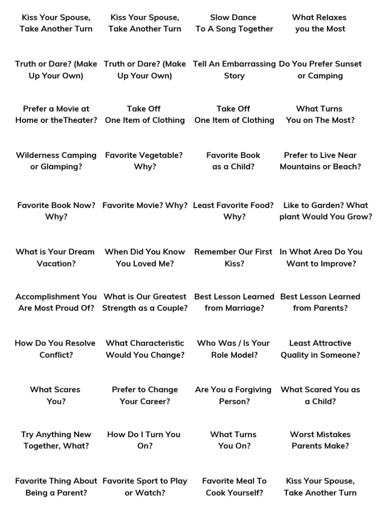 Jenga Questions | PDF | Self-Improvement