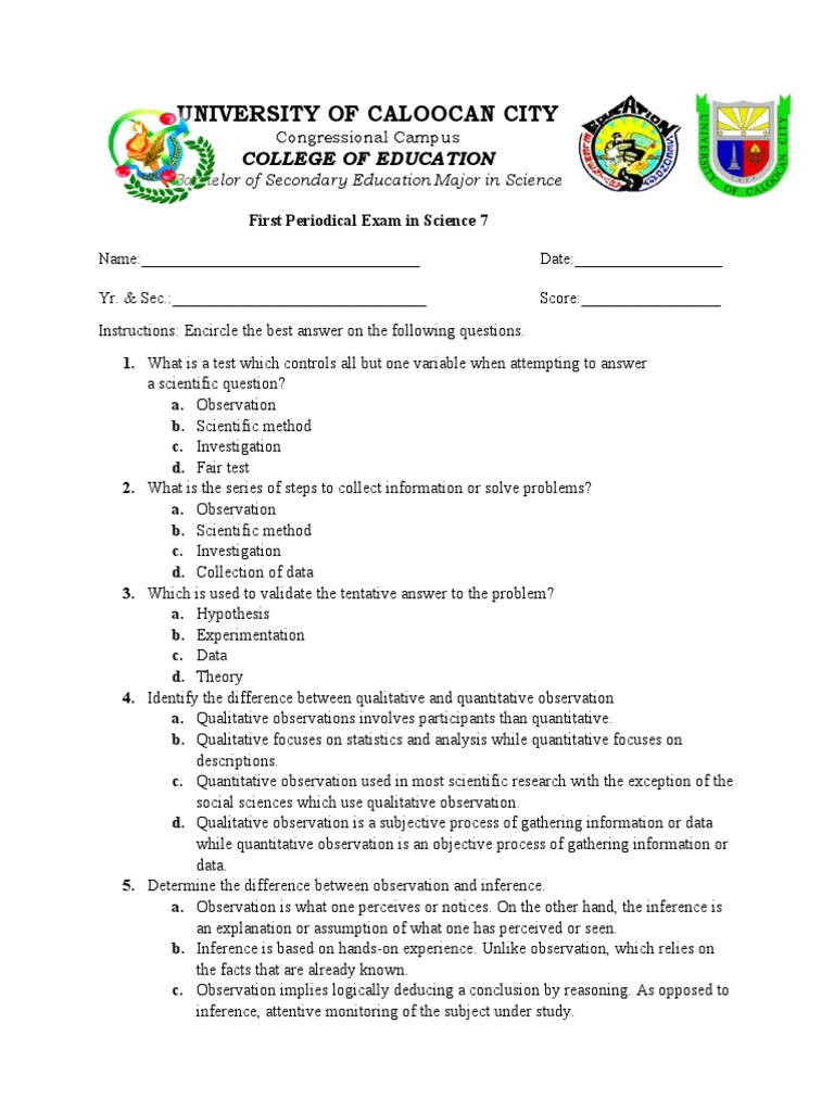 University of Caloocan City | PDF | Quantitative Research | Scientific ...