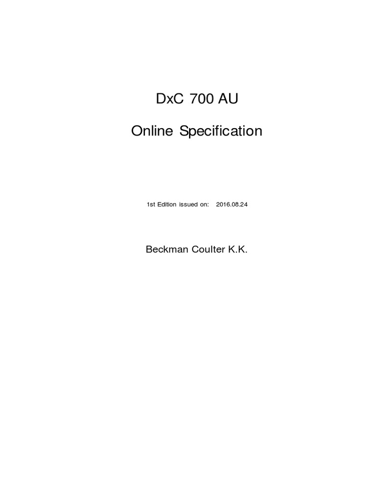 DXC 700 AU Online Specification v1.0 2016-08-24 | PDF | Data ...