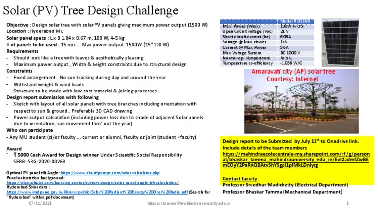 Solar (PV) Tree Design-Challenge-26June21 | Download Free PDF ...