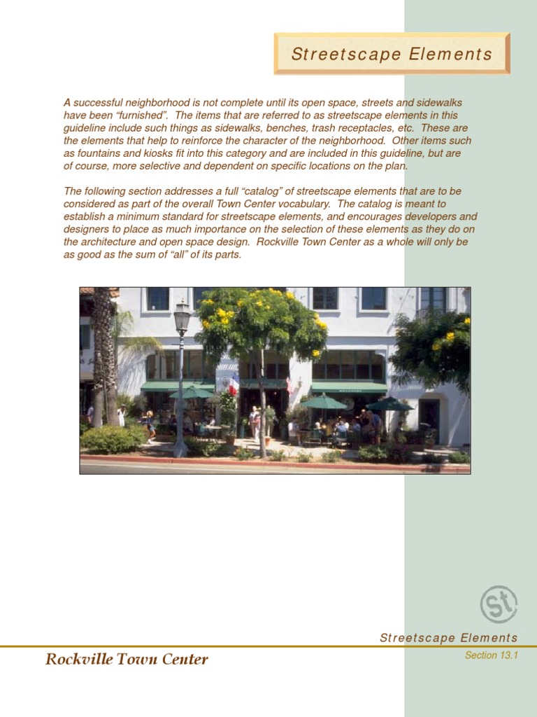 Streetscape Elements | PDF | Street | Sidewalk