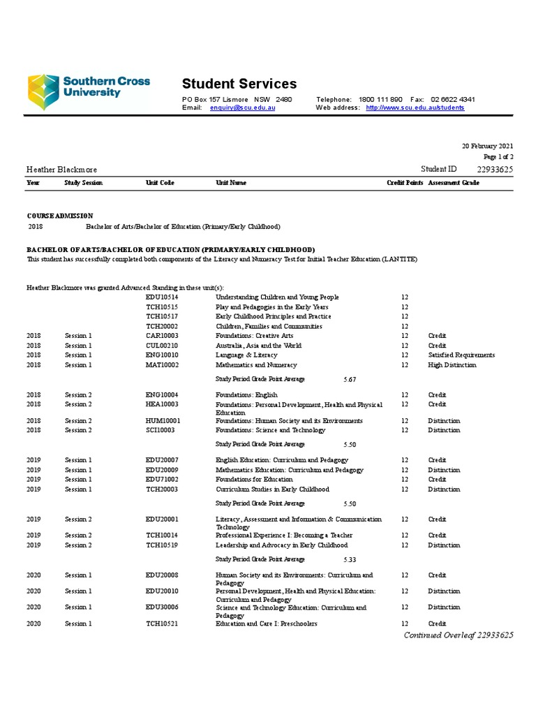 Academicrecord-22933625-20 Feb 2021 | PDF | Pedagogy | Curriculum