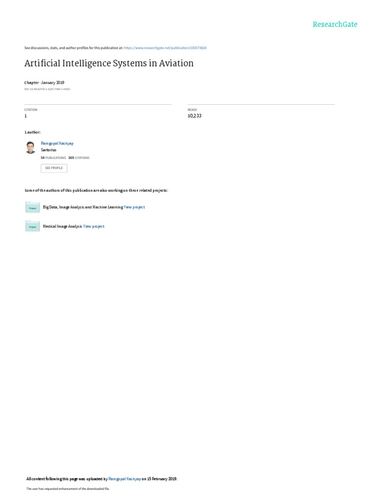 Artificial Intelligence Systems in Aviation | PDF | Artificial ...