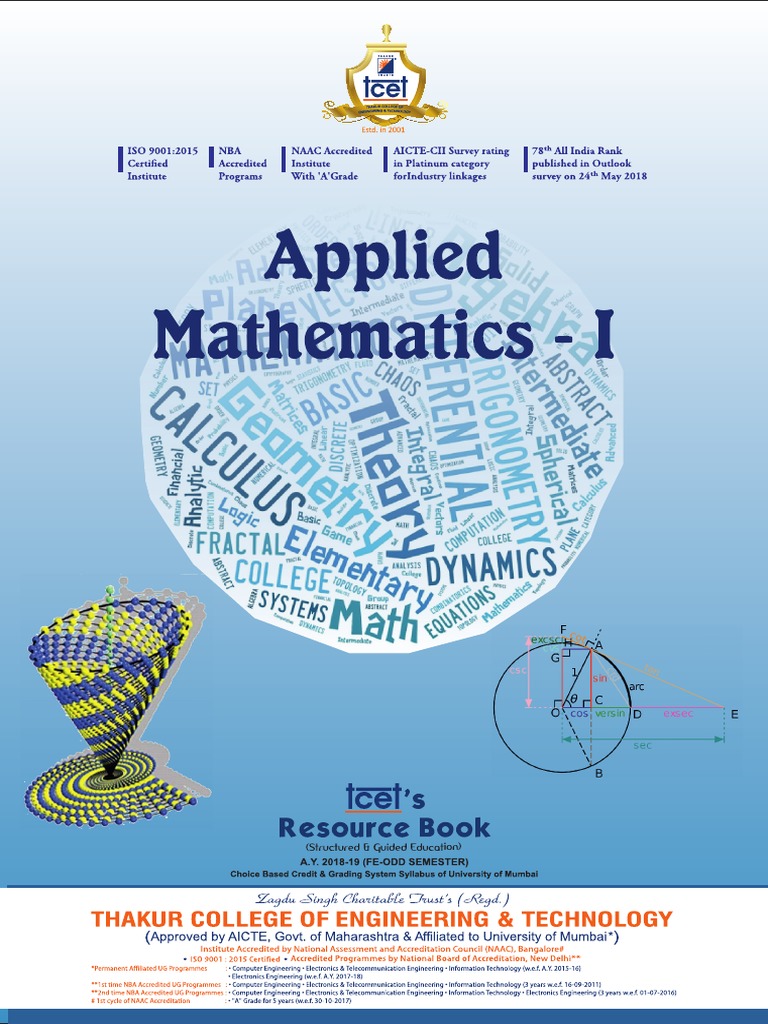 TCET FE Applied Mathematics - I (2018-2019) | PDF | Complex Number ...