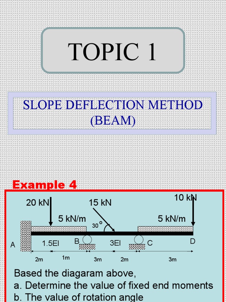 Samabungan Topic 1 (Slope Deflection Method) | PDF | Force | Structural Engineering