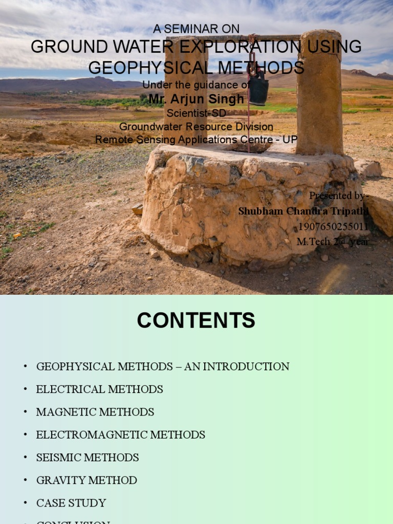 Geopphysical Investigation Techniques For Groundwater Exploration | PDF ...