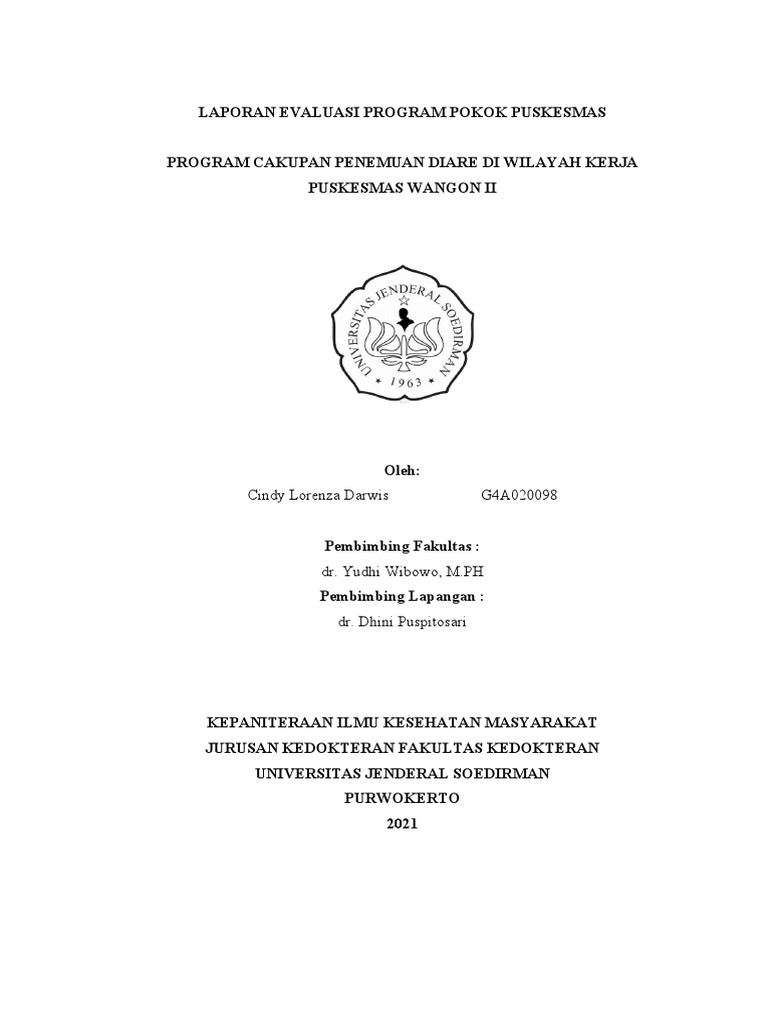 Evaluasi Program Diare Puskesmas | PDF