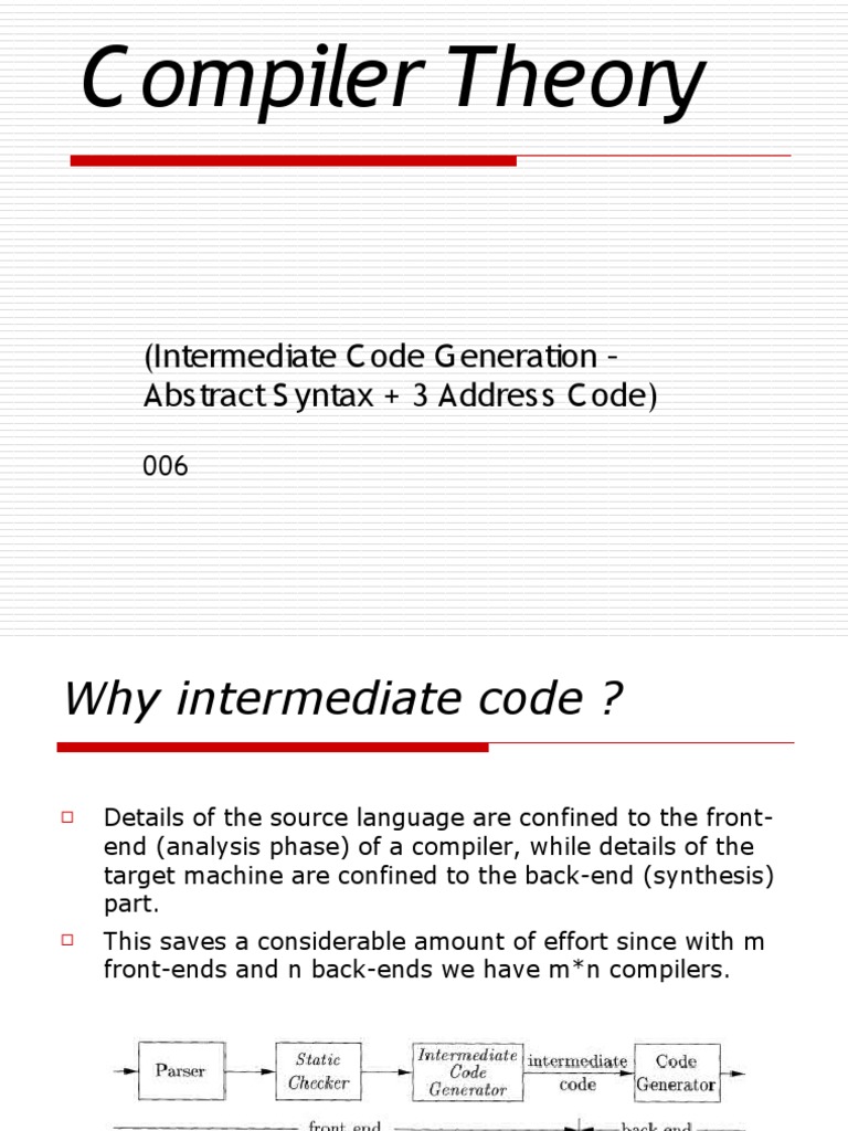 C Ompiler Theory: (Intermediate C Ode Generation - Abstract S Yntax + 3 Address C Ode) | PDF ...