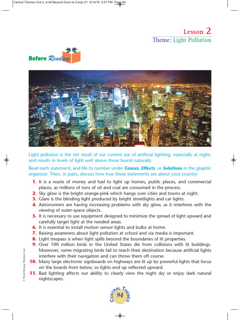 Light Pollution Taking Its Toll On Wildlife | PDF | Human Impact On The ...