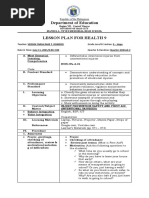 Grade 9 MAPEH 4th Quarter Lesson Plan | PDF | Learning | Curriculum