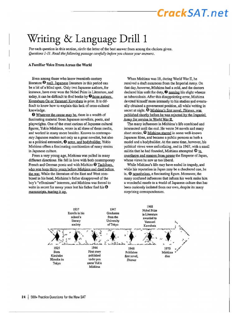 SAT Writing & Language Practice Test 1 | PDF | Computers | Technology ...