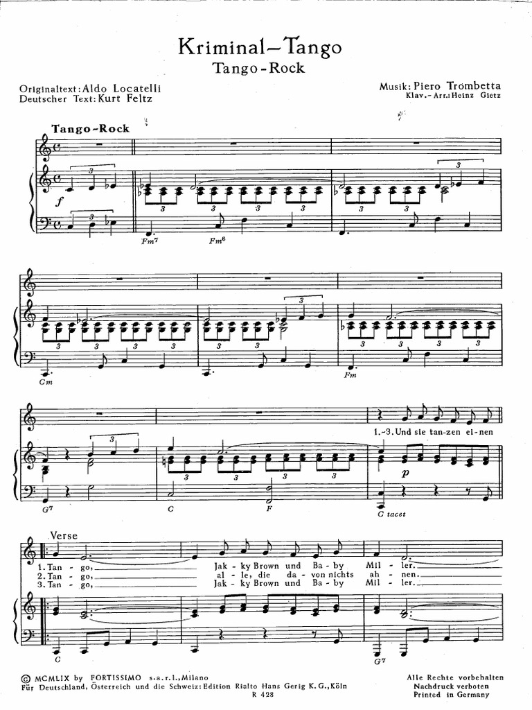 KRIMINAL-TANGO - 1959 (Sheet) | PDF