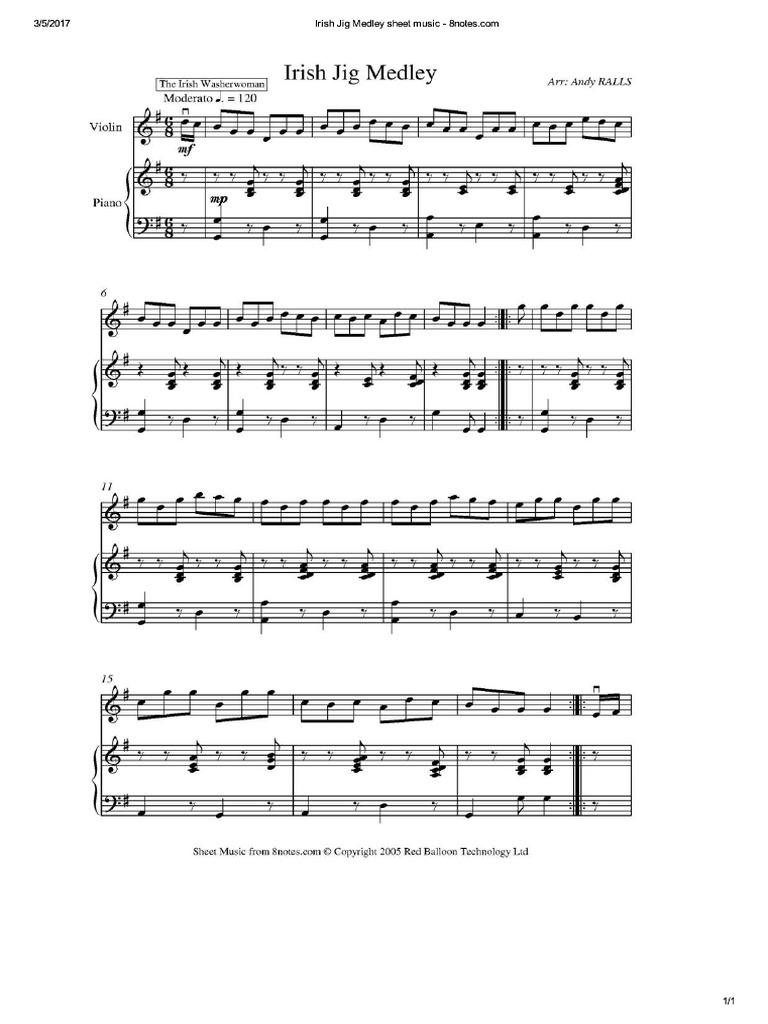 Irish Jig Medley Sheet Music - 8notes | PDF