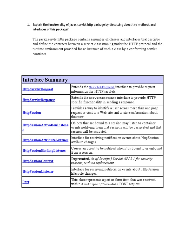 Interface Summary | PDF | Class (Computer Programming) | Model–View–Controller