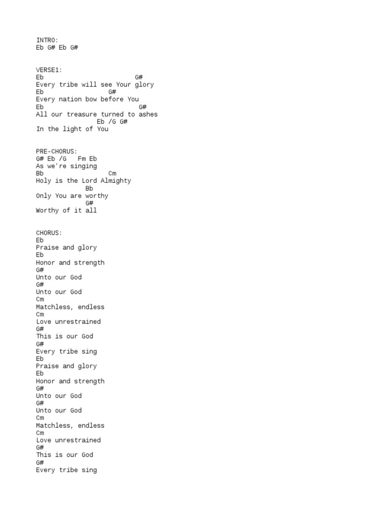 Tribes Worship Chords and Lyrics | PDF | Language Arts & Discipline ...