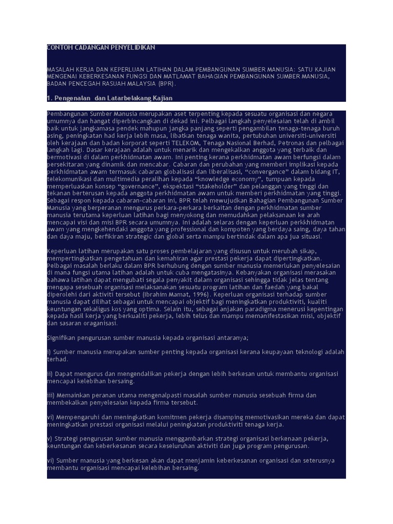 Contoh Cadangan Penyelidikan | PDF