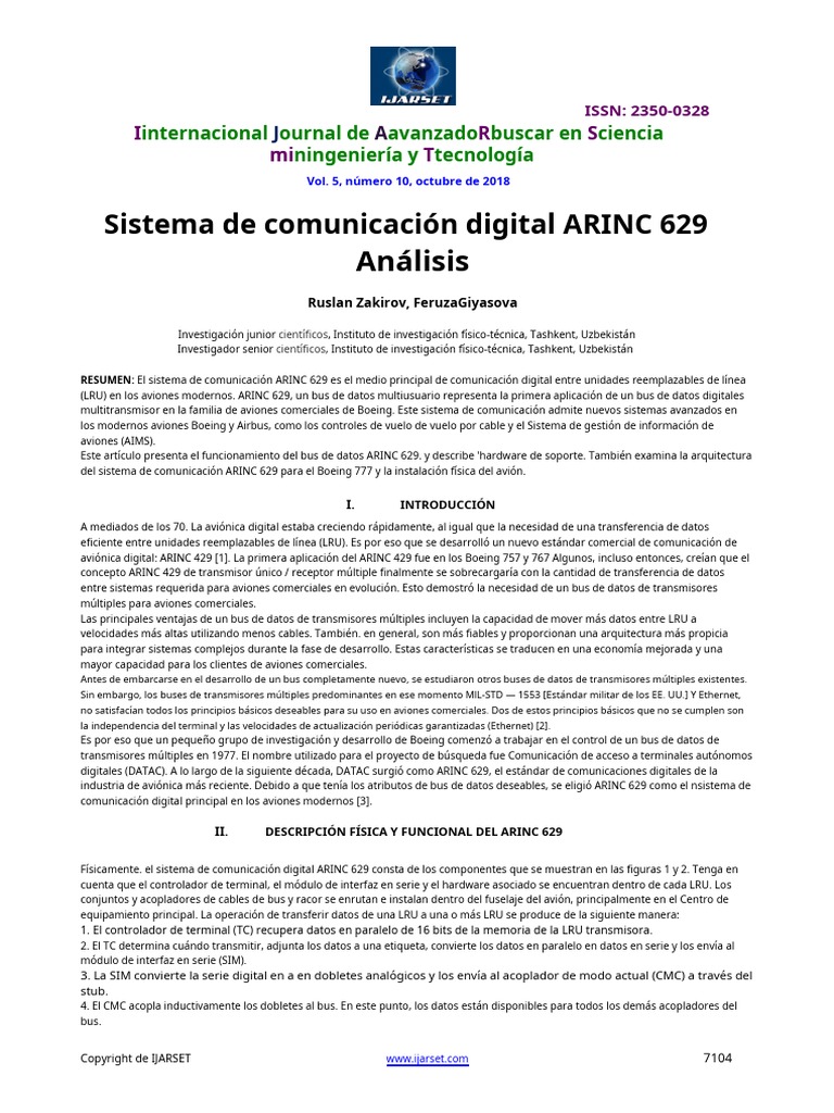 Arinc 629.en - Es | PDF | Transmisión de datos | Avión