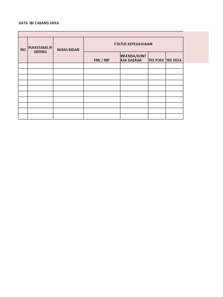 Data Anggota Ibi Cabang Sikka | PDF
