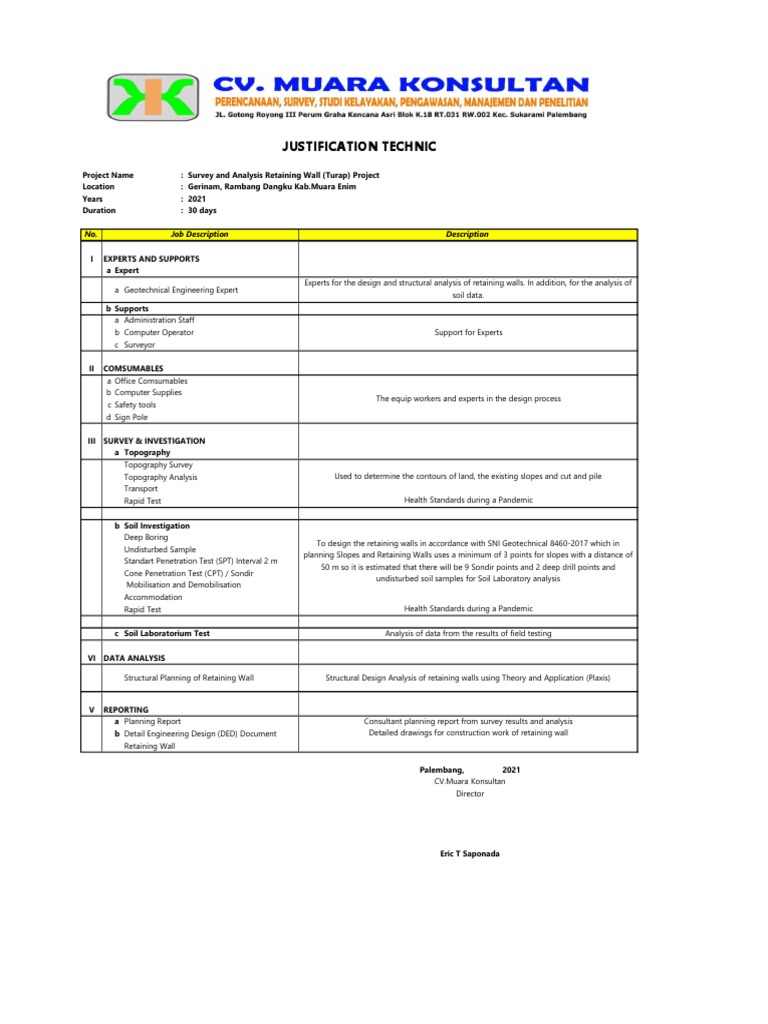 Justification Technic | PDF | Geotechnical Engineering | Civil Engineering