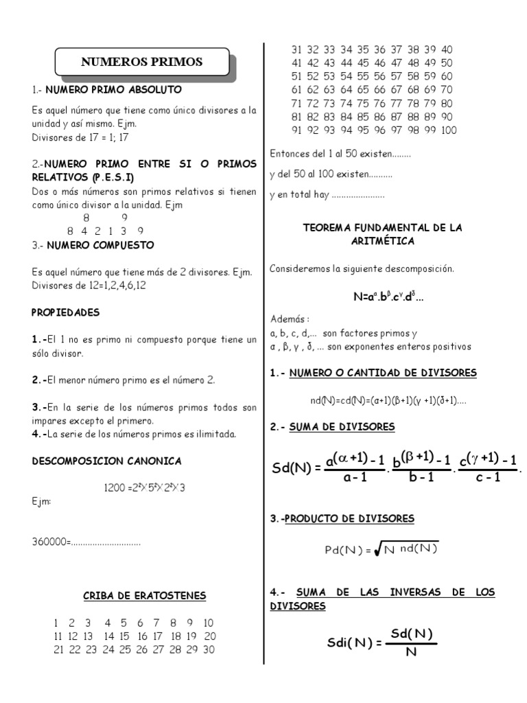 Numeros Primos y mcd-3 | PDF | División (Matemáticas) | Número primo