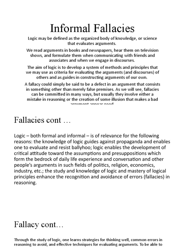 Informal Fallacies | PDF | Fallacy | Argument