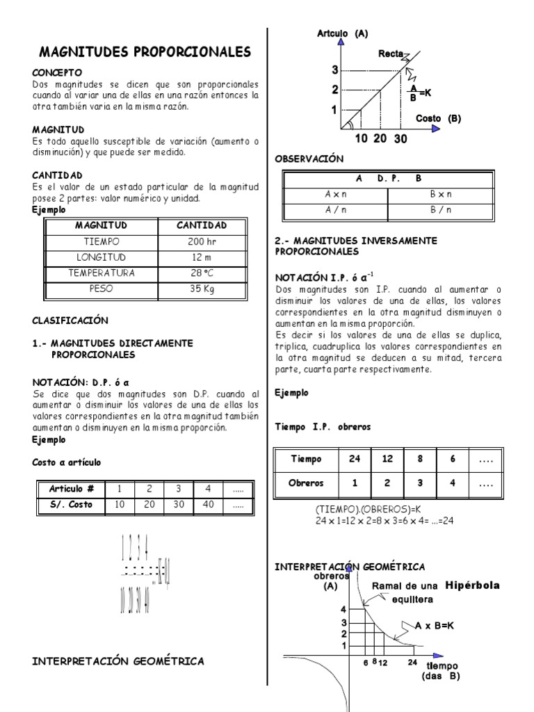 Magnitudes y Regla de Tres | PDF | Cantidades fisicas | Metrología