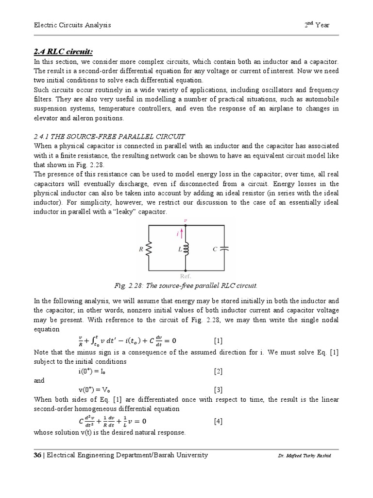 RLC Ckts | PDF | Electrical Network | Capacitor