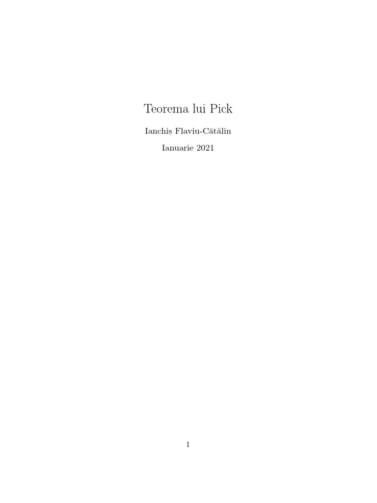 Teorema Lui Pick | PDF