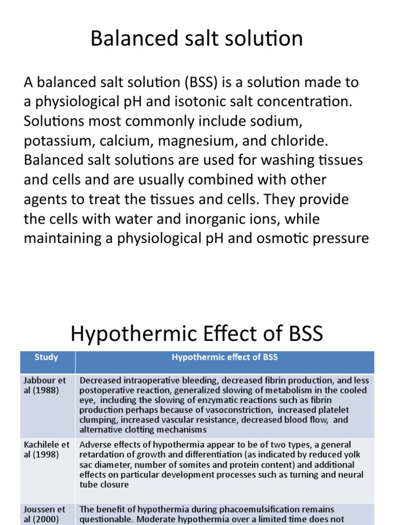Balanced Salt Solution | PDF | Ophthalmology | Human Eye