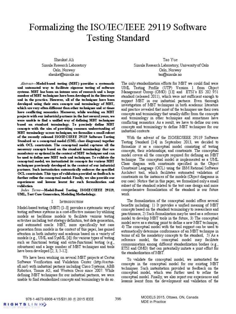 Formalizing The ISO-IEC-IEEE 29119 Software Testing Standard | PDF ...