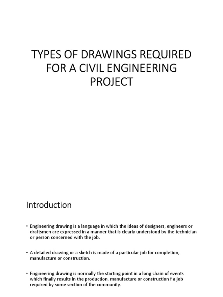 Types of Drawings Required For A Civil Engineering Project | PDF ...