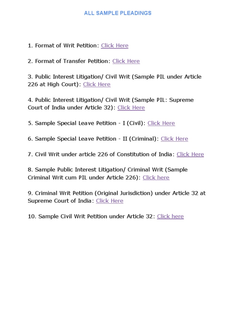 All Sample Pleadings (Downloadable) | PDF