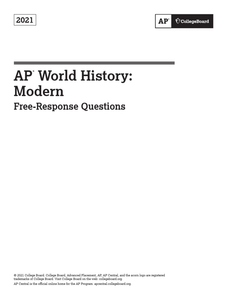 AP World History: Modern: Free-Response Questions | PDF | Plantation ...