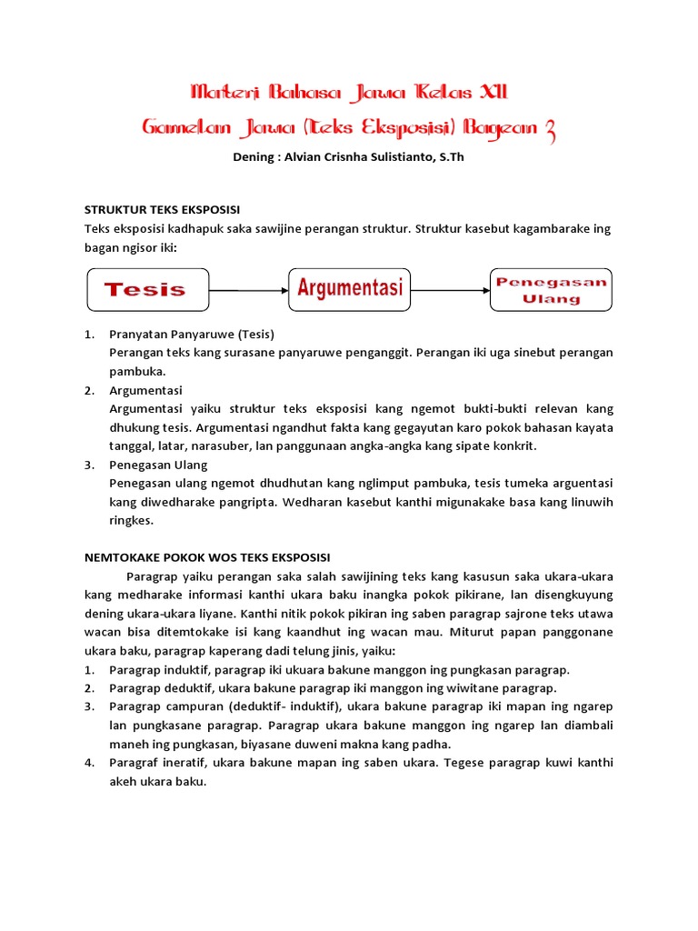 TEKS EKSPOSISI GAMELAN JAWA Bagean 2 | PDF