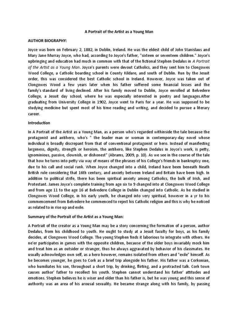 A Portrait of The Artist As A Young Man | PDF | A Portrait Of The ...