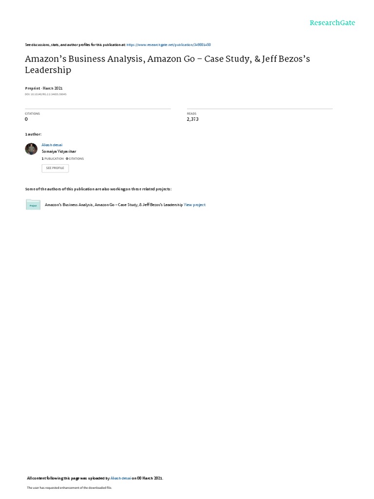 Amazon's Business Analysis, Amazon Go - Case Study, & Jeff Bezos's ...