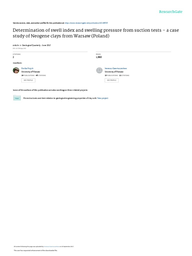 Determination of Swell Index and Swelling Pressure | PDF | Soil | Clay