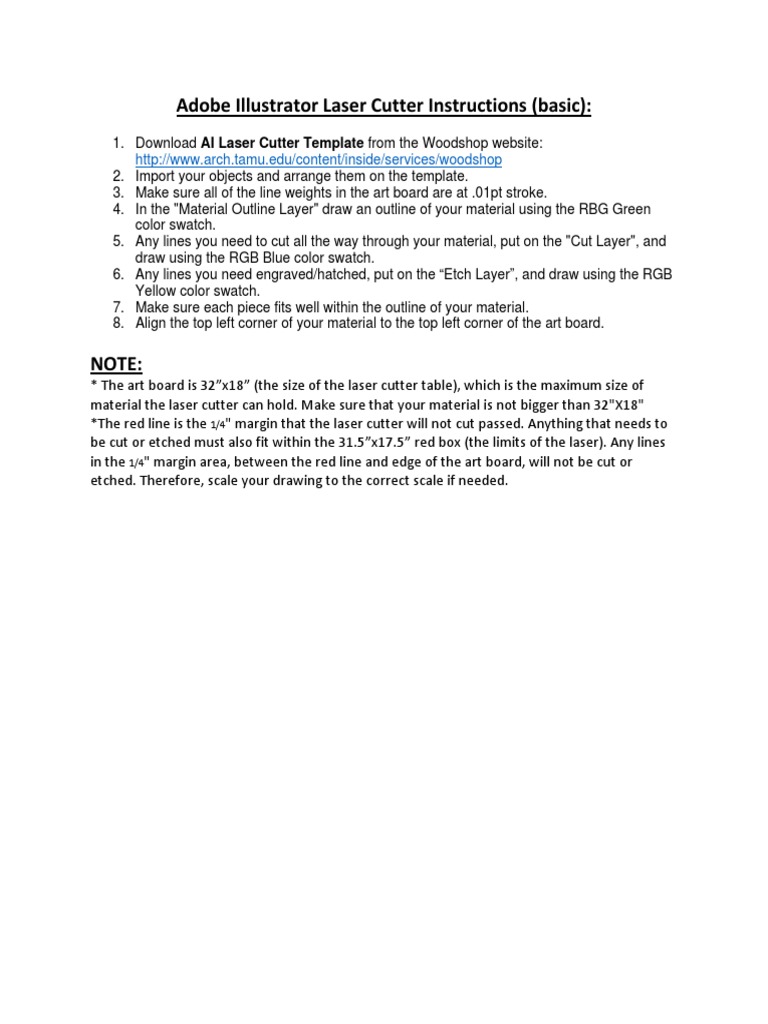 (Basic) Adobe Illustrator Laser Cutter Instructions | PDF | Graphic ...