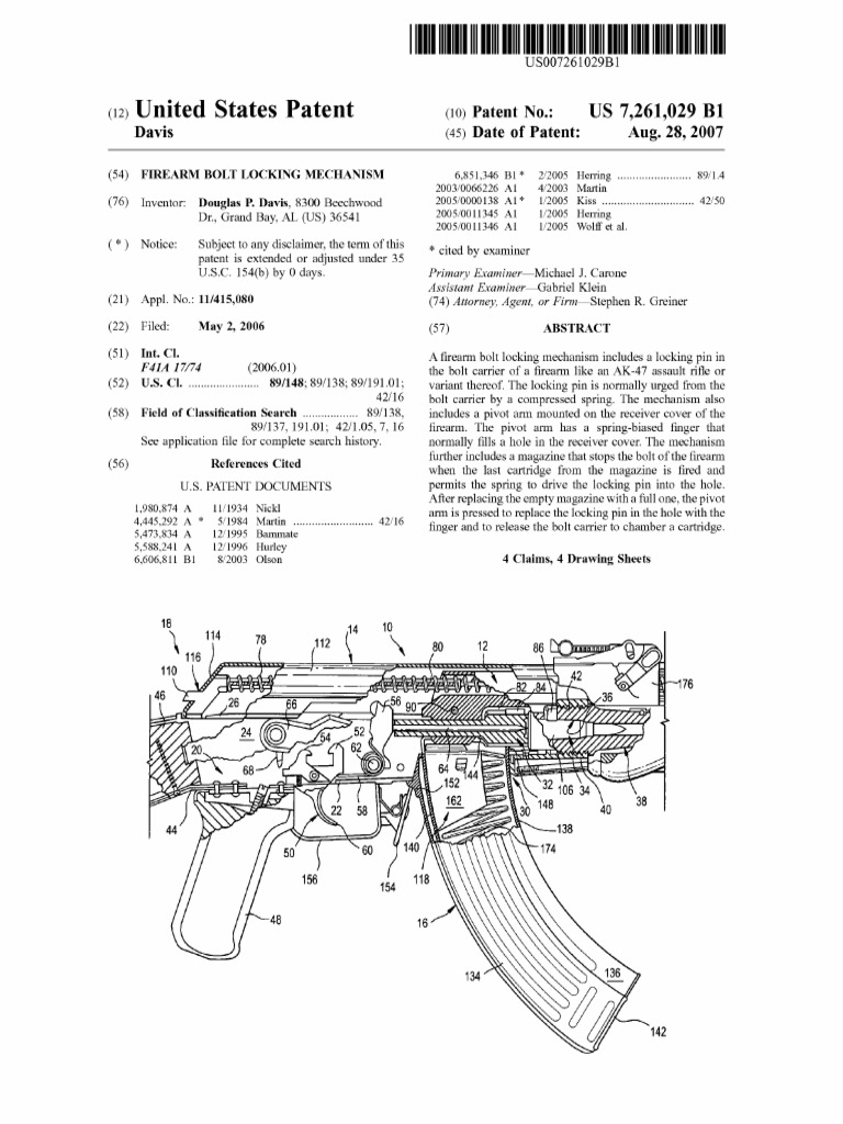 Bolt Locking Mechanism for Firearms | PDF | Magazine (Firearms ...