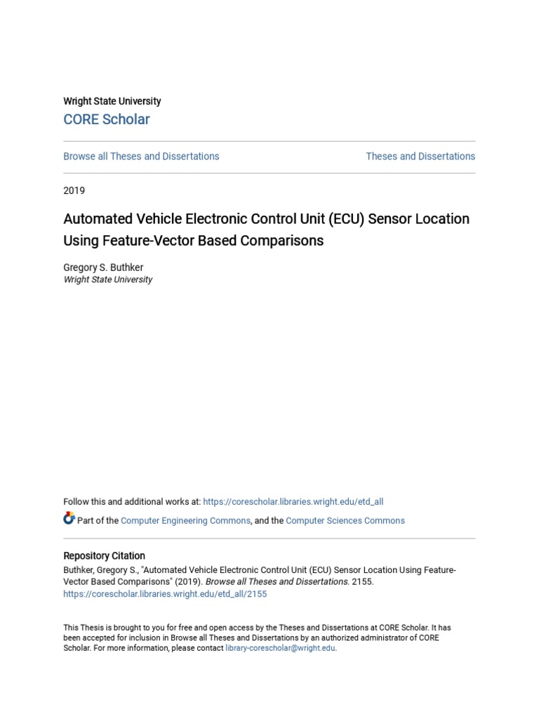 Automated Vehicle Electronic Control Unit (ECU) Sensor Location U | PDF ...