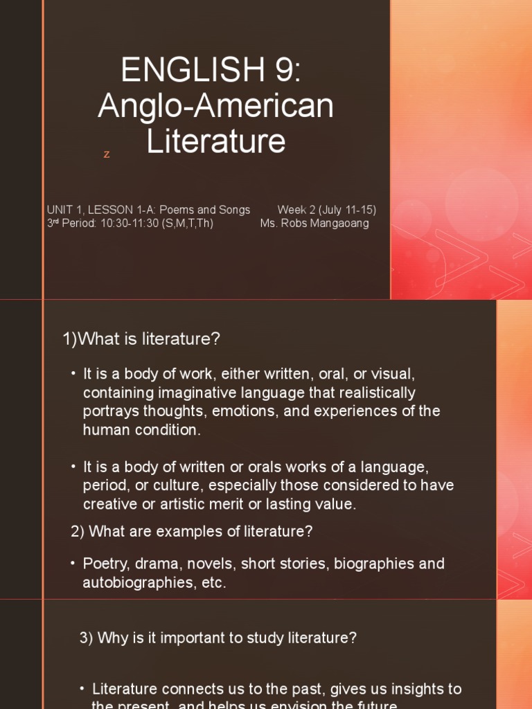 English 9: Anglo-American Literature | PDF | Henry Wadsworth Longfellow ...