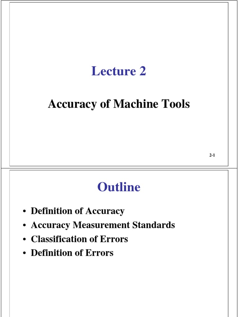 Accuracy of Machine Tools | PDF | Accuracy And Precision | Sine